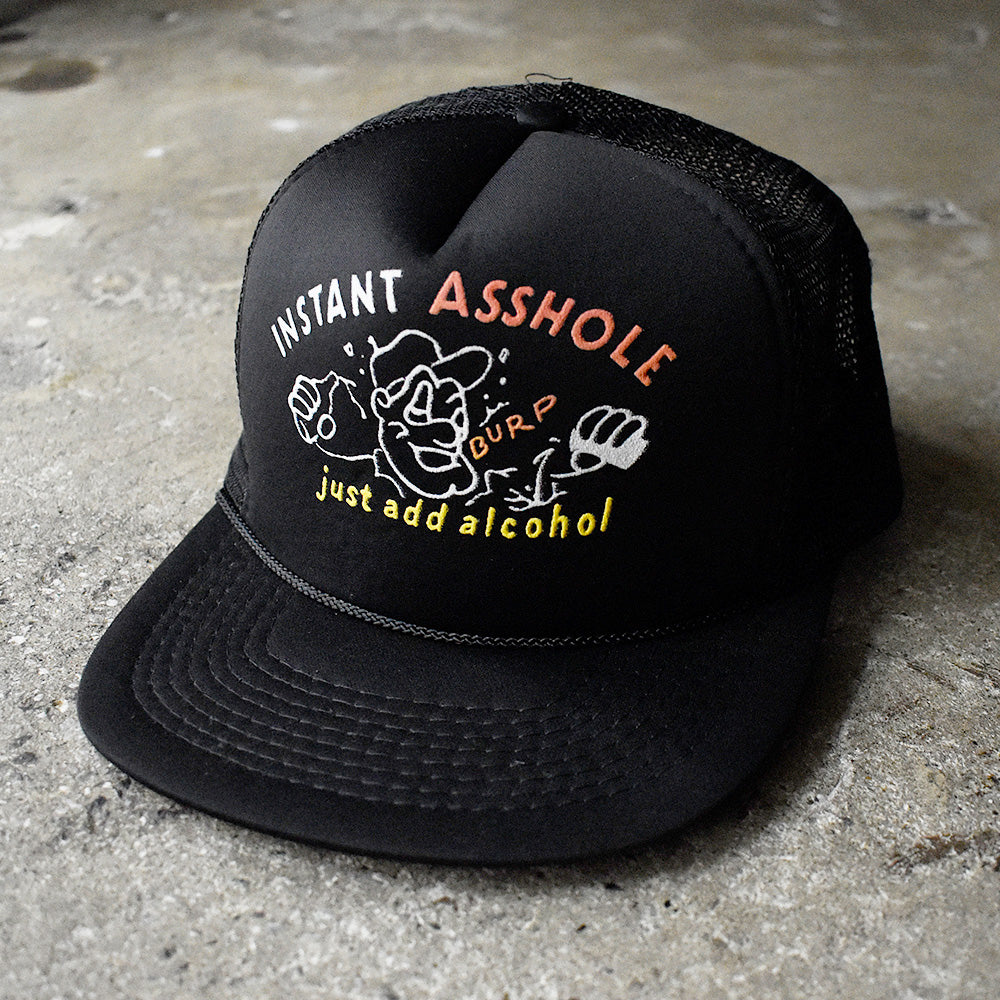 90's デッドストック “INSTANT ASSHOLE JUST ADD ALCOHOL“ メッシュキャップ 250715H ...